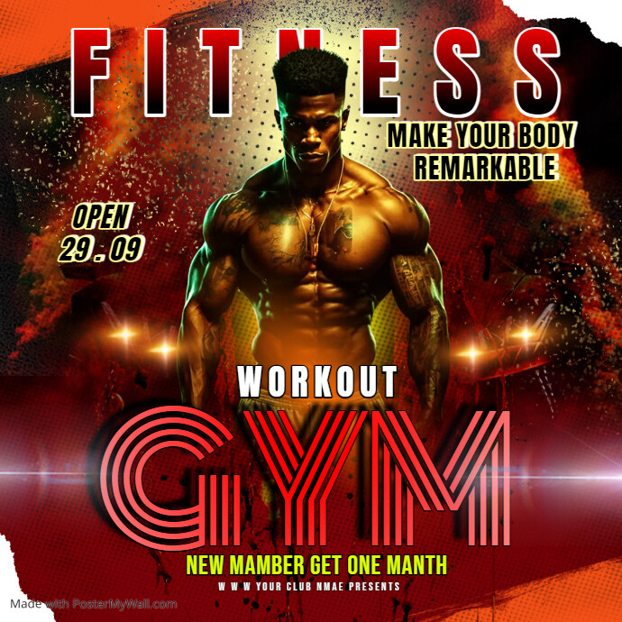 GYM VIDEO POSTER Template | PosterMyWall