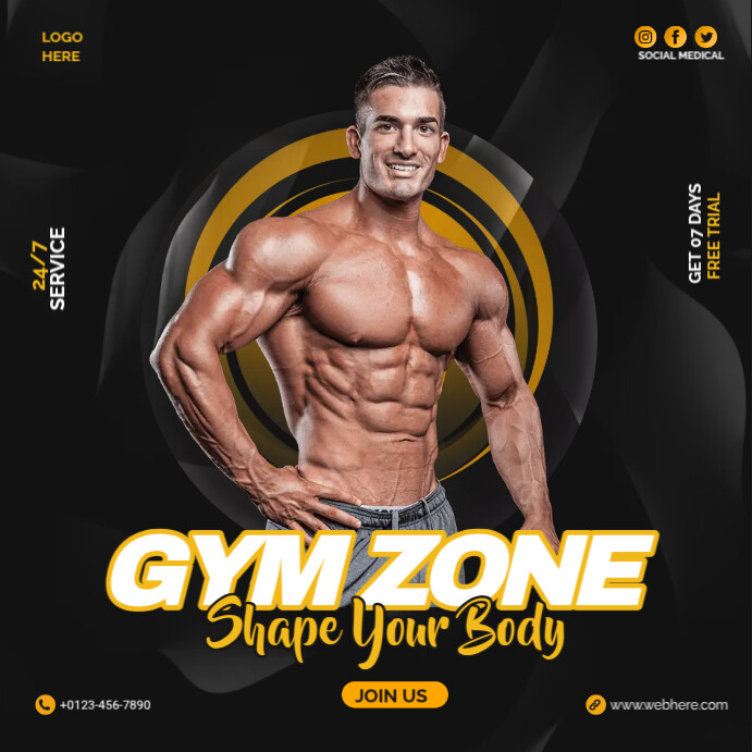 Gym Zone Ads Template | PosterMyWall