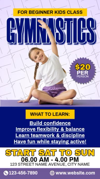 Gymnastics Class for Kids Template | PosterMyWall