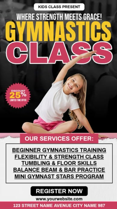 Gymnastics Class Promotion Template | PosterMyWall