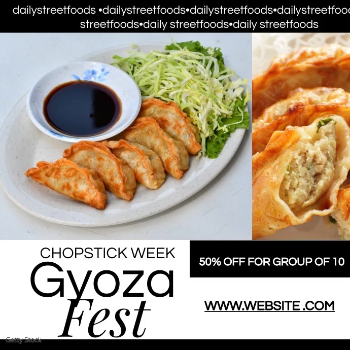 Gyoza fest' street food video Template | PosterMyWall