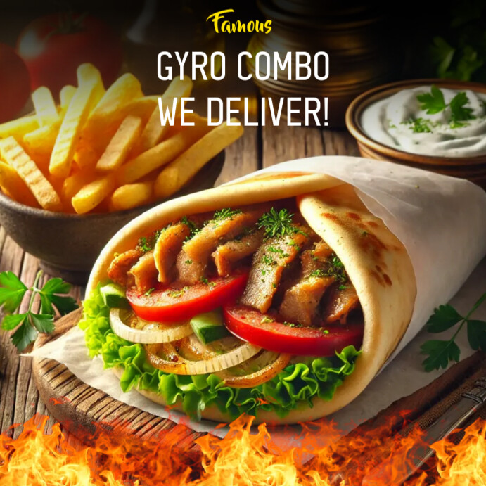 Gyro Delivery Promotion Ad Template | PosterMyWall