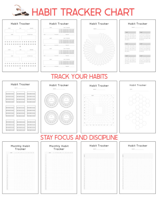 Copy of Habit Tracker Poster 12 tracker Chart | PosterMyWall