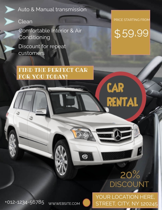 CAR RENTAL ADS Template | PosterMyWall