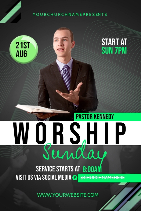 WORSHIP SUNDAY Template | PosterMyWall