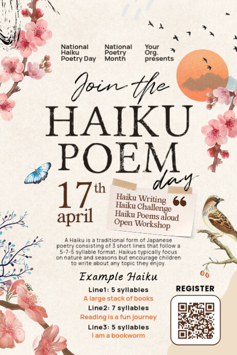 Haiku Poetry Day Celebration Template | PosterMyWall