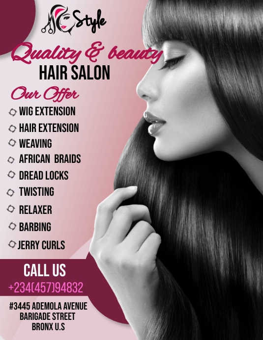 Plantilla de hair | PosterMyWall