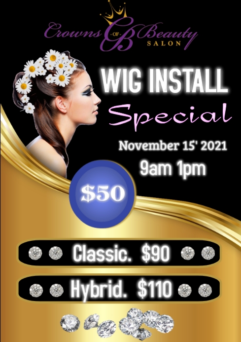 Hair extension flyer template and poster, bea | PosterMyWall