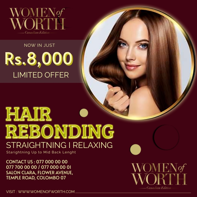 Copy of hair rebonding & salon instagram post | PosterMyWall