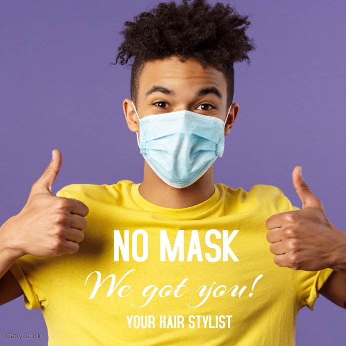 Hair Salon Covid Mask Ad Template | PosterMyWall