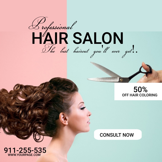 Hair Salon Instagram post Template | PosterMyWall