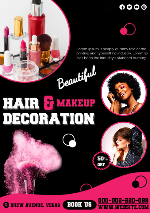 Hair Styles & makeup Template | PosterMyWall