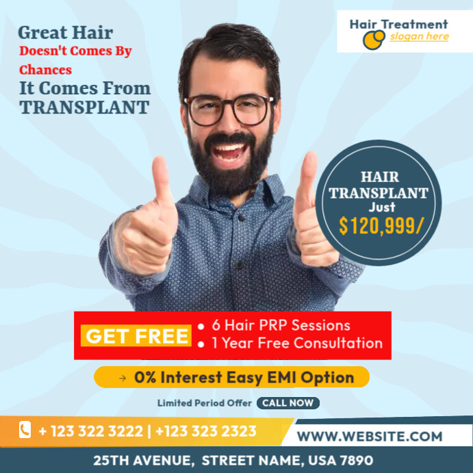 Hair Transplant Template | PosterMyWall