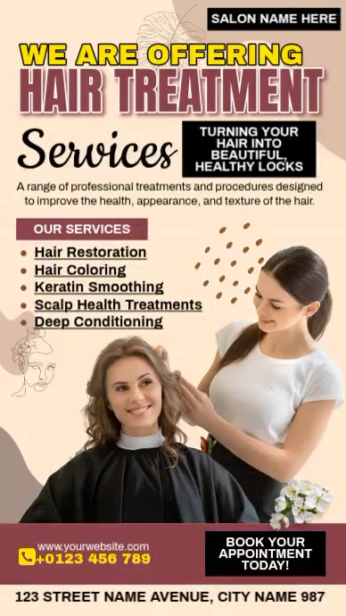 Plantilla de Hair Treatment Services | PosterMyWall