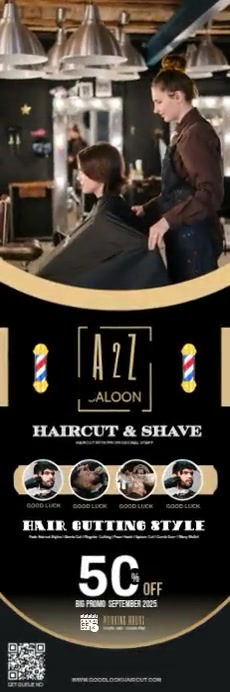 haircut and shave barber flyer template | PosterMyWall