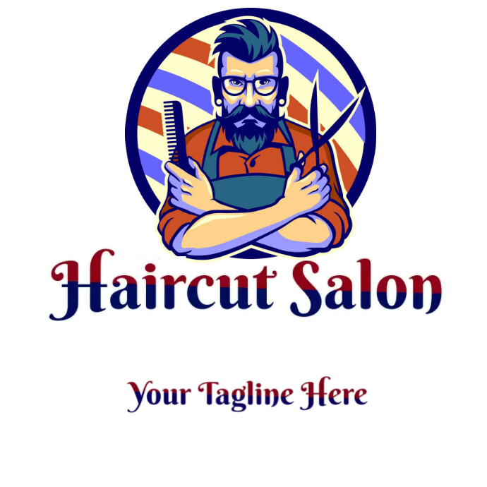Haircut Salon Logo Design Company Logo Template | PosterMyWall
