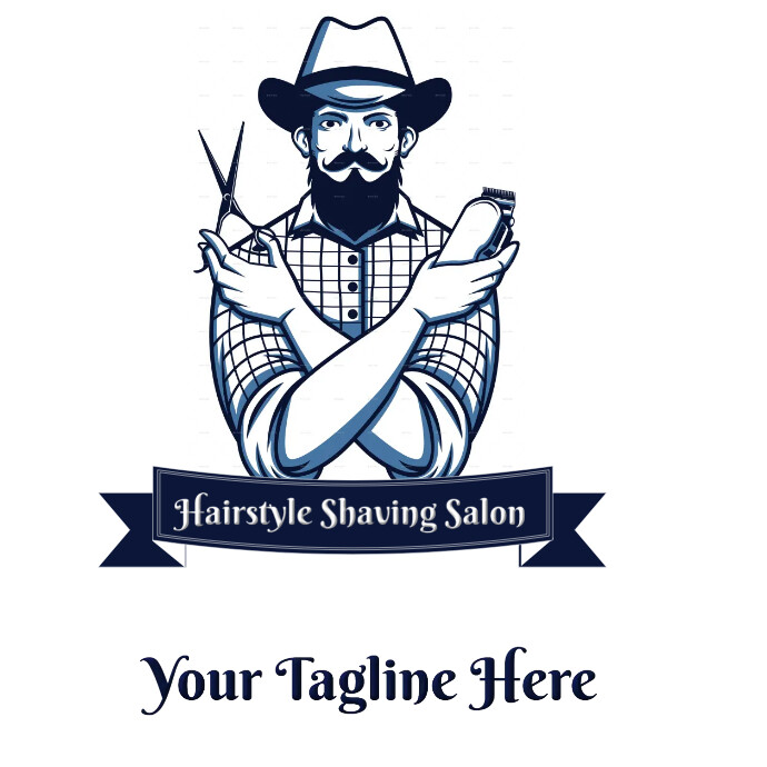 Hairstyle Shaving Center Logo Design Company Template | PosterMyWall