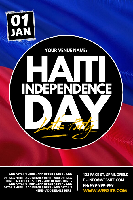 Haiti Independence Day Poster Template | PosterMyWall
