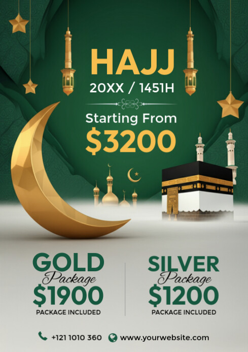 Hajj & Umrah Offer Package Banner Ads Template | PosterMyWall