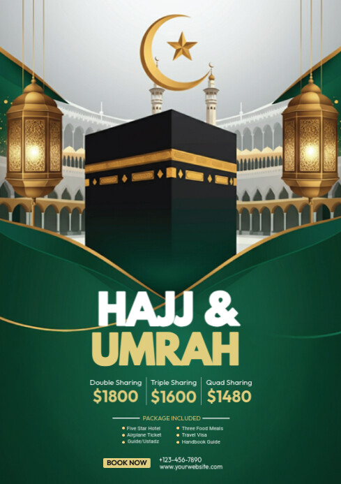 Hajj And Umrah Packages Ad A4 Template | PosterMyWall