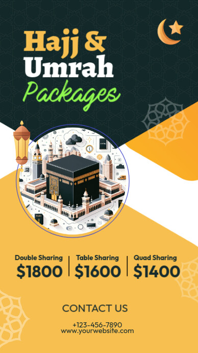 Hajj omra package ads banner mecca travel islamic Template | PosterMyWall
