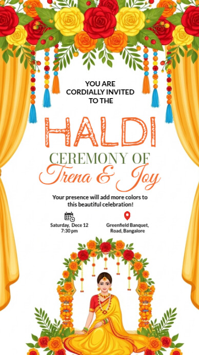 Haldi Ceremony Template | PosterMyWall