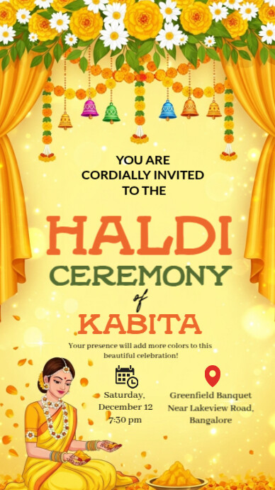 Haldi Ceremony Template | PosterMyWall