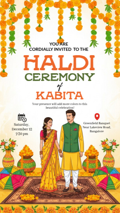 Haldi Ceremony Template | PosterMyWall