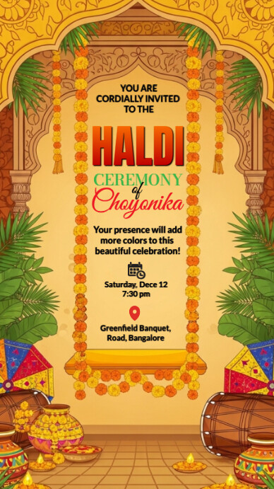 Haldi Ceremony Template | PosterMyWall