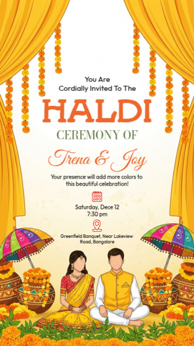 Copy of Haldi Ceremony Instagram Story | PosterMyWall