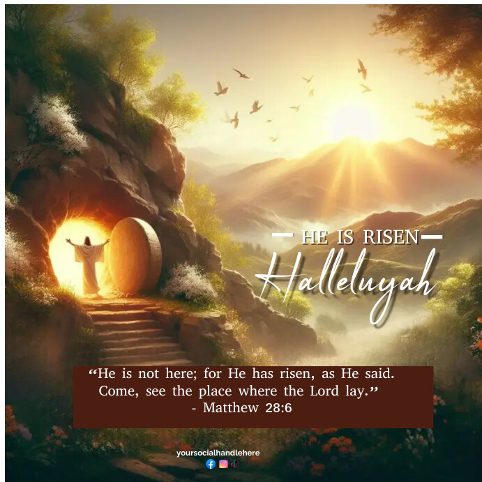 hALLELUYAH He is risen Template | PosterMyWall