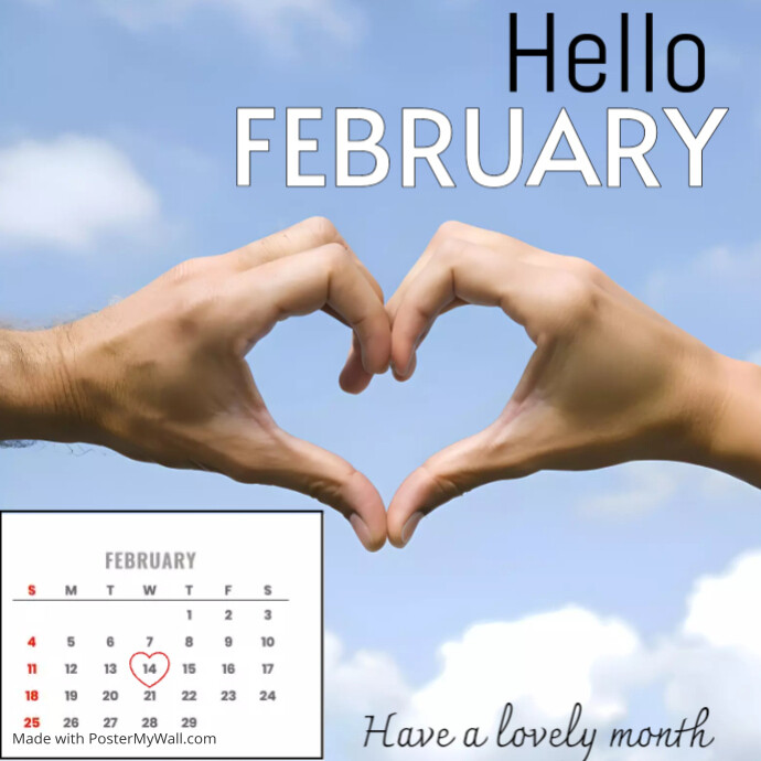 Hallo February happy new month template | PosterMyWall