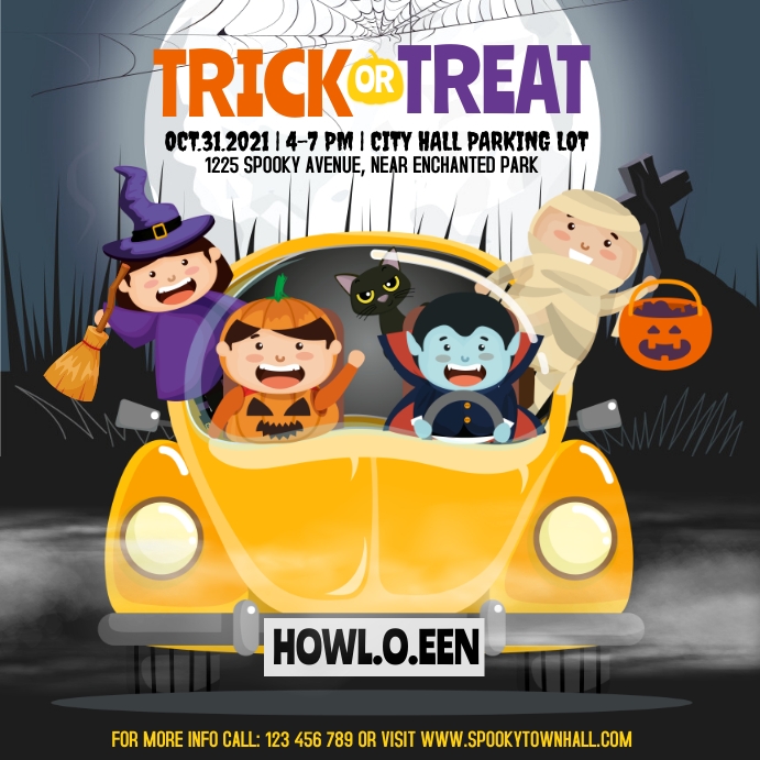 halloween, drive-thru trick or treat Template | PosterMyWall