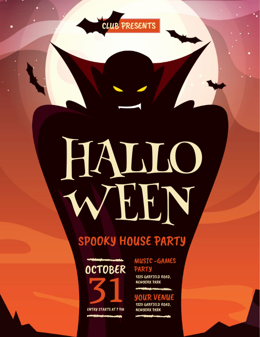 halloween, halloween flyer, haunted house Template | PosterMyWall