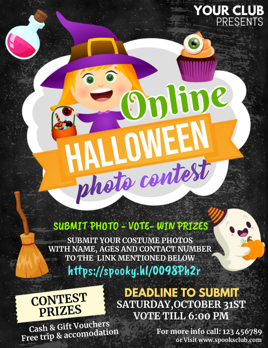 Copy of halloween, halloween photo contest | PosterMyWall
