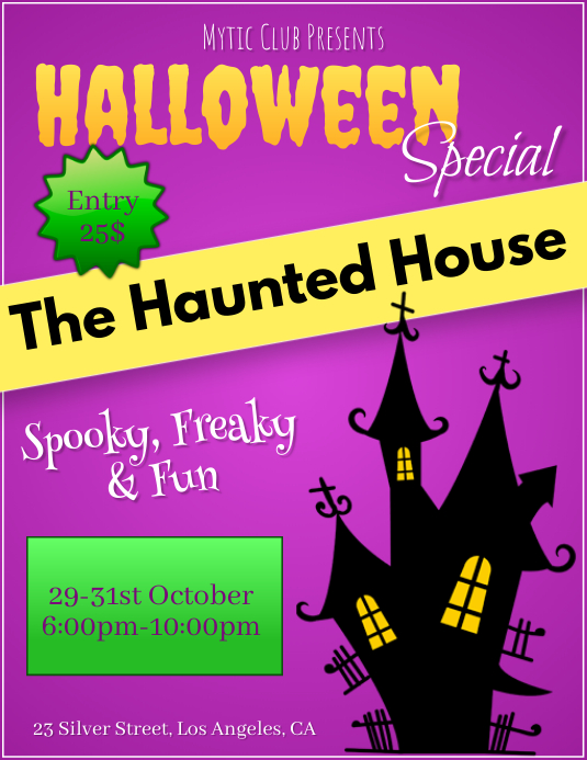 Halloween, Haunted House Template | PosterMyWall