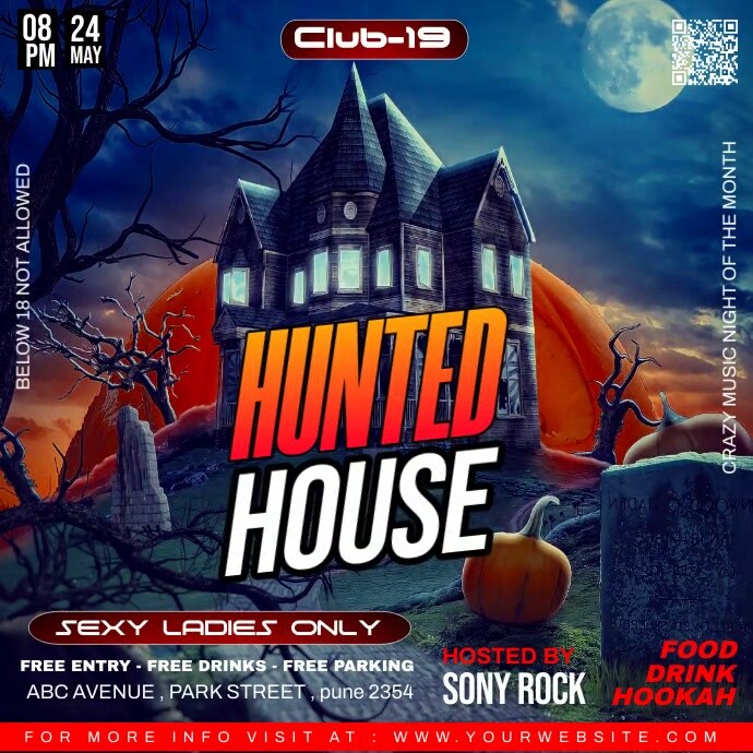 halloween, hunted house, horror party, spooky Template | PosterMyWall