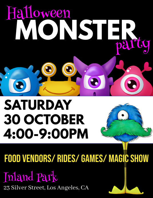 Halloween, Monster Party Template | PosterMyWall