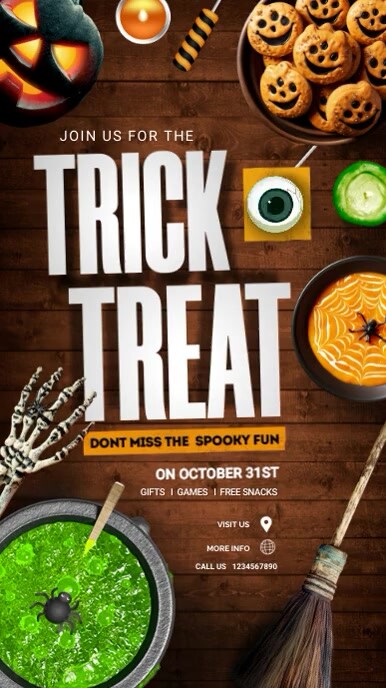 Halloween, trick or treat Template | PosterMyWall