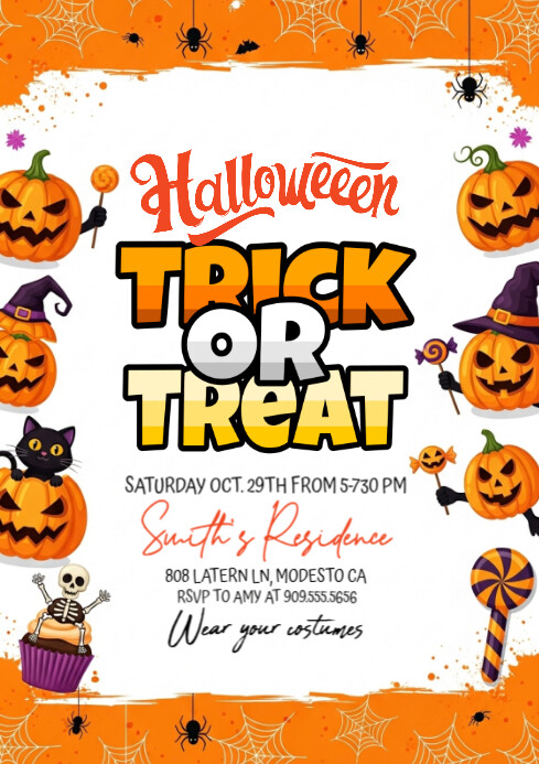 Halloween, Trick Or Treat Flyer Template | PosterMyWall