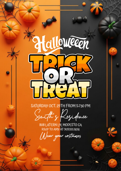 Halloween, Trick Or Treat Flyer Template | PosterMyWall