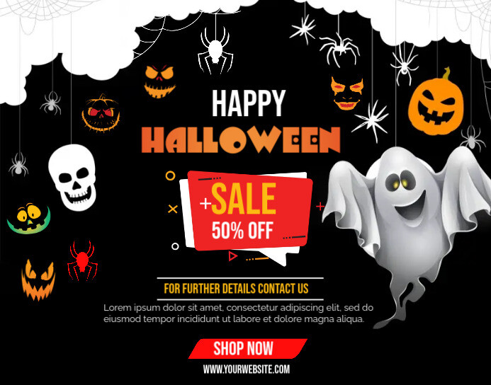 halloween 50% off sale Wallboard Template | PosterMyWall