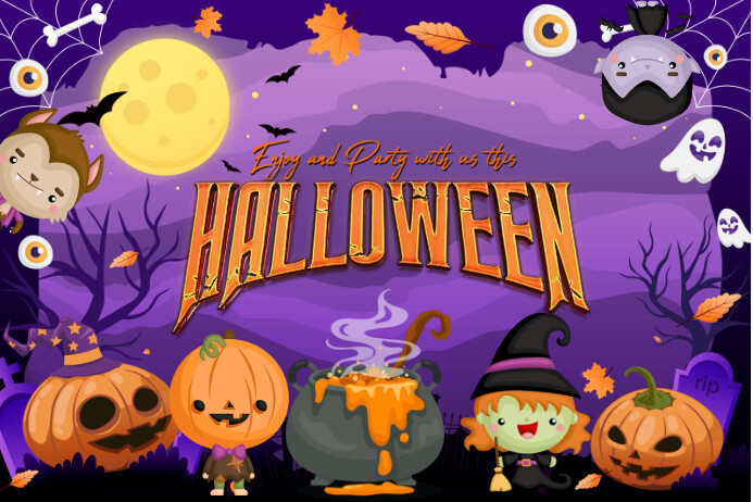 Halloween Backdrop Template | PosterMyWall
