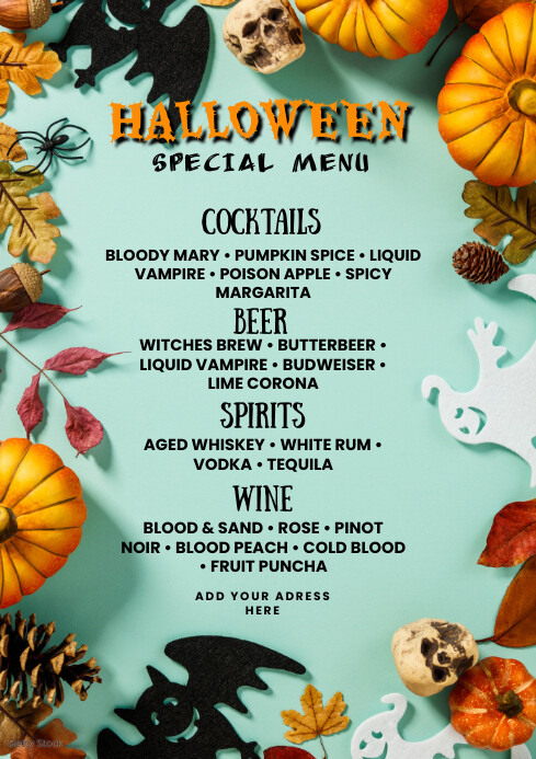 Copy of Halloween Bar Specials Menu Template | PosterMyWall
