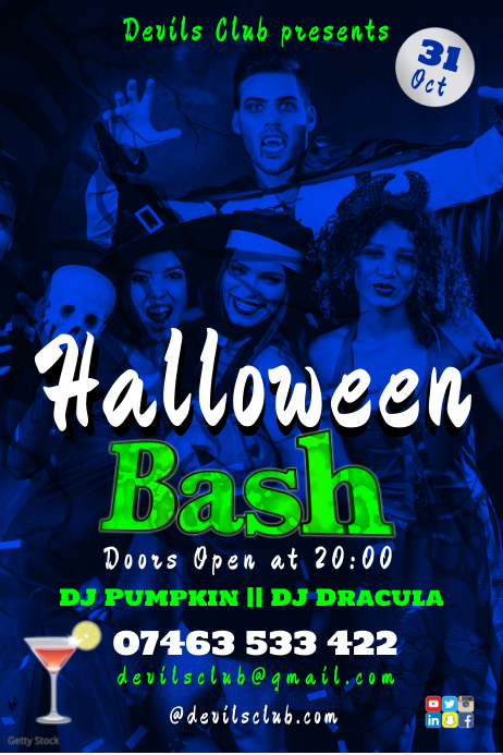 Halloween Bash Poster Template | PosterMyWall