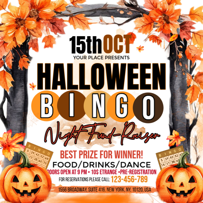 Halloween Bingo Template | PosterMyWall