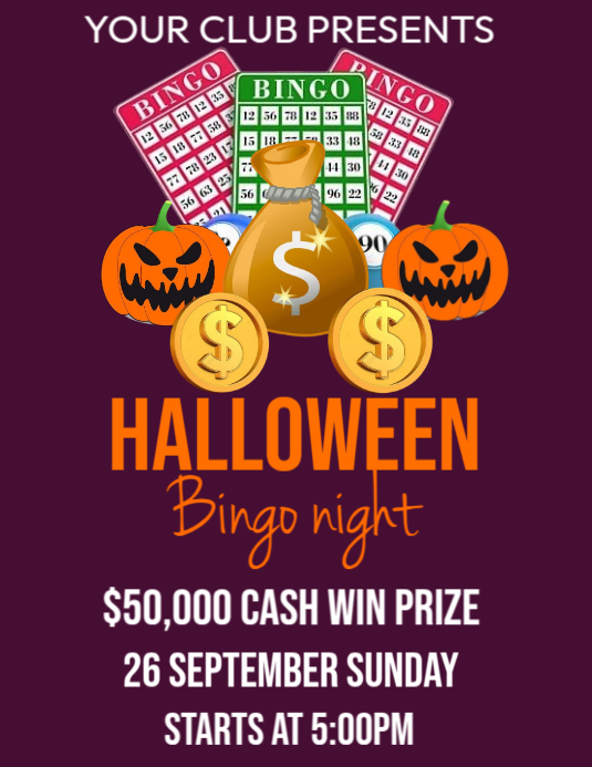 Halloween Bingo night Template | PosterMyWall