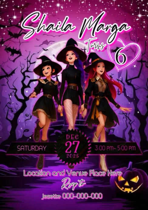 Halloween Birthday Invitation Template | PosterMyWall