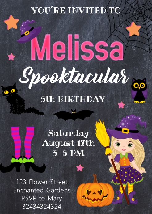 Halloween Birthday Invitation Template | PosterMyWall