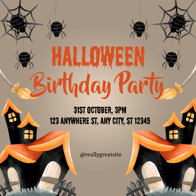 Halloween Birthday Party Template | PosterMyWall